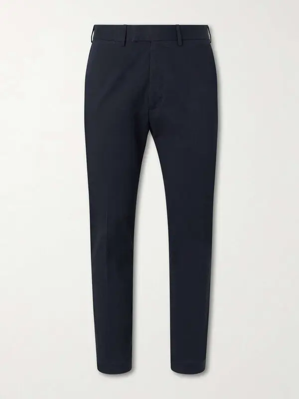 TOM FORD Tapered Cotton-blend Twill Trousers - Black