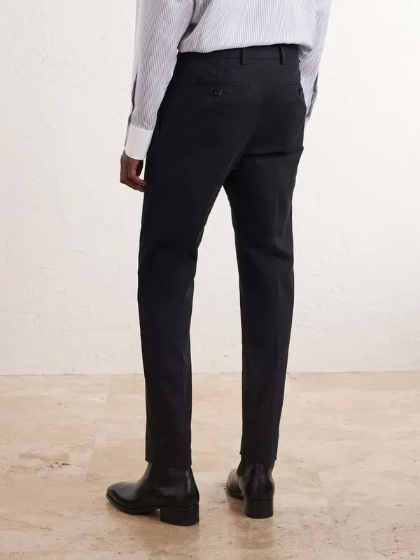 TOM FORD Tapered Cotton-blend Twill Trousers