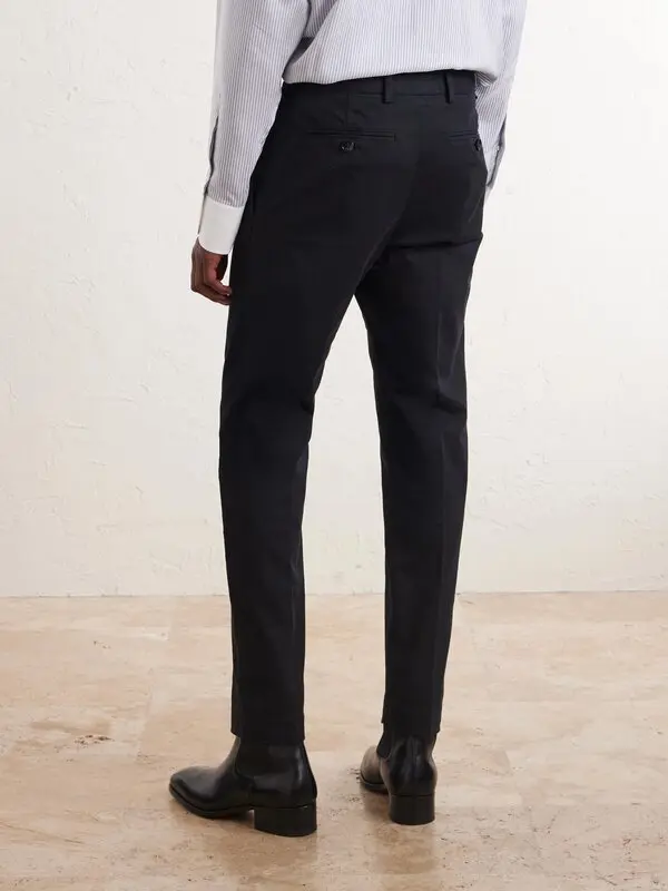 TOM FORD Tapered Cotton-blend Twill Trousers
