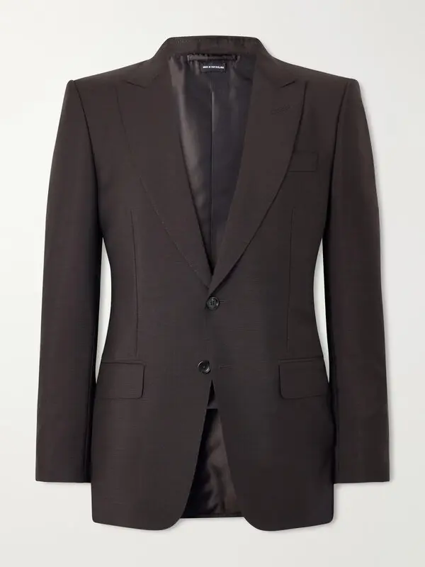 TOM FORD O'connor Mohair And Wool-blend Suit Jacket - Brown