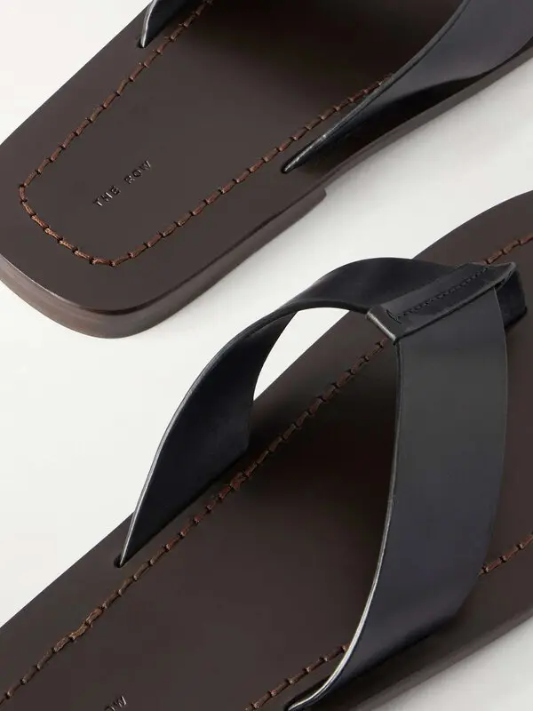 THE ROW Dan Leather Flip Flops