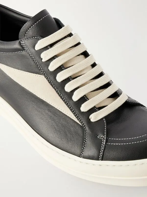 Rick Owens Suede-trimmed Leather And Rubber Sneakers