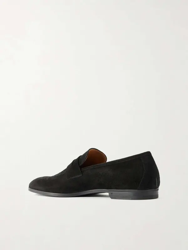 TOM FORD Sean Suede Penny Loafers