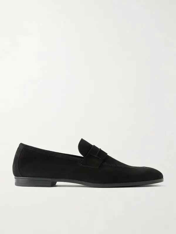 TOM FORD Sean Suede Penny Loafers - Black