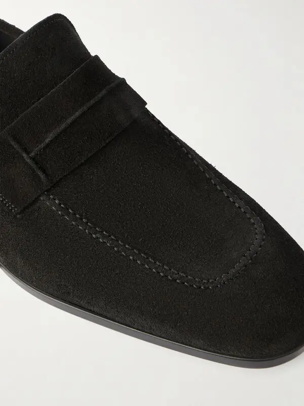 TOM FORD Sean Suede Penny Loafers