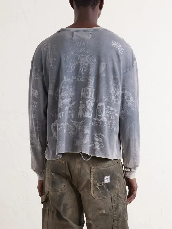 PALY HOLLYWOOD Bethlehem Inn Distressed Printed Cotton-jersey Shirt
