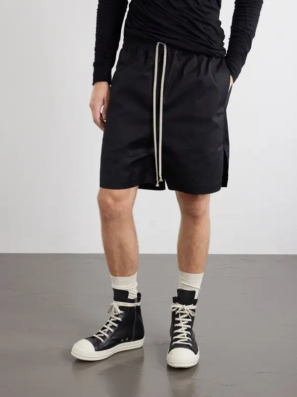 Rick Owens Ramones Full-grain Leather High Top Sneakers - Black