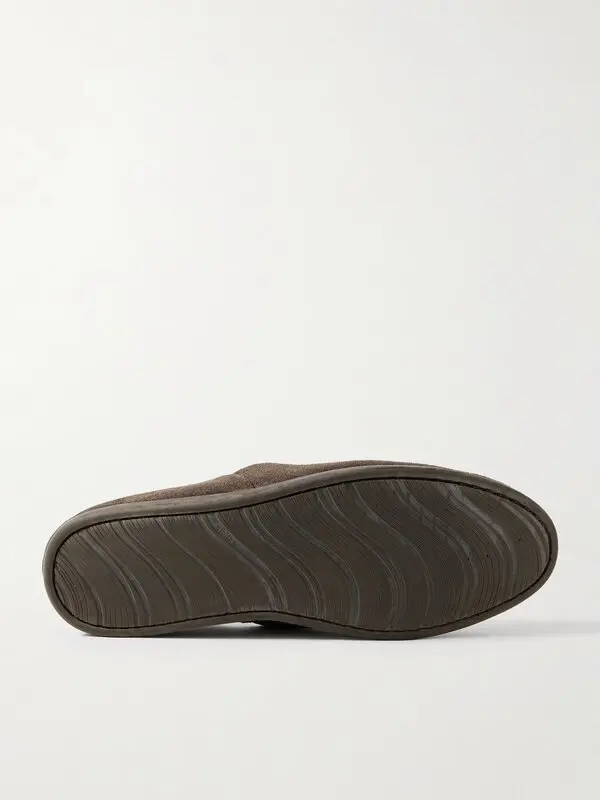 STOFFA Panelled Suede Slippers