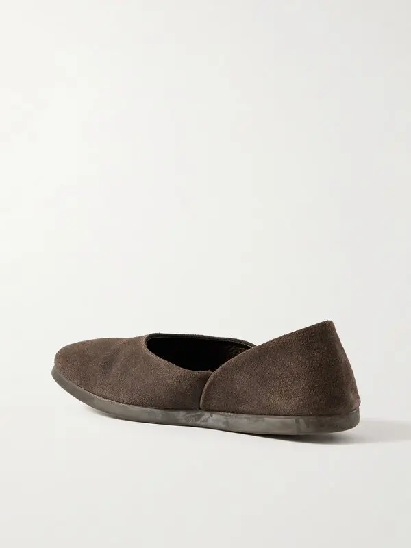 STOFFA Panelled Suede Slippers