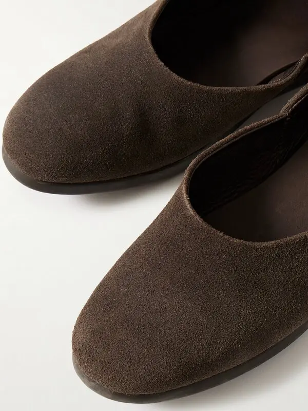 STOFFA Panelled Suede Slippers