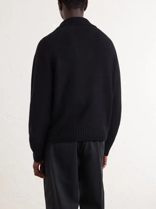 TOM FORD Wool And Cashmere-blend Half-zip Sweater - Black