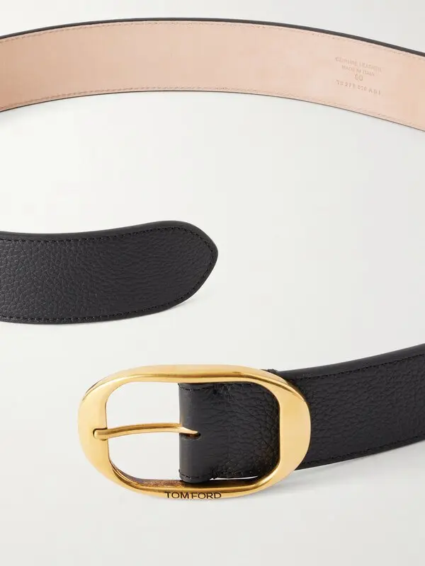 TOM FORD Logo-engraved Full-grain Leather Belt
