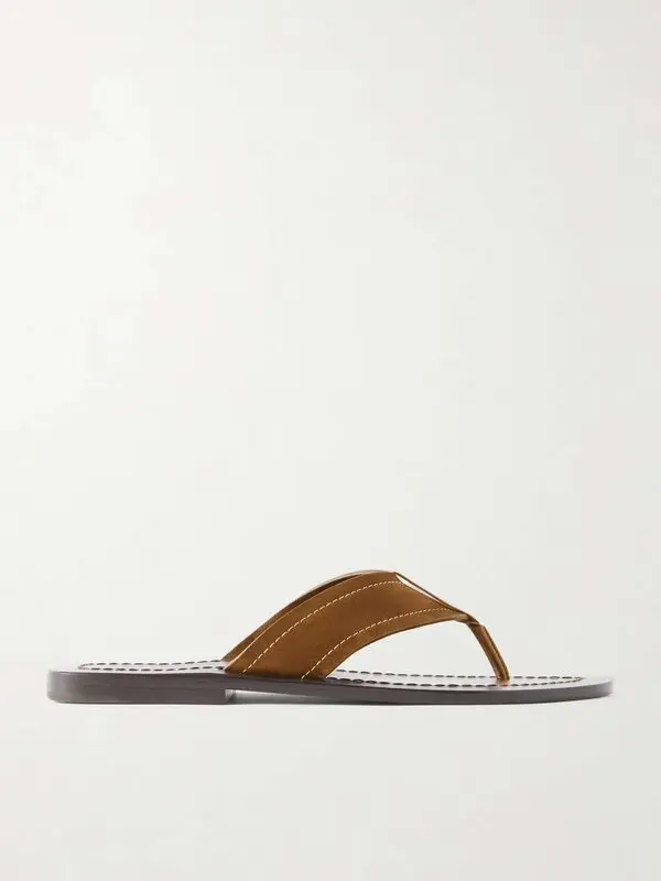 THE ROW Dan Suede Flip Flops