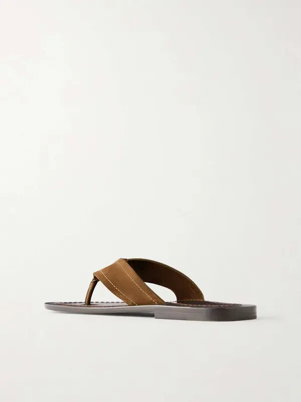 THE ROW Dan Suede Flip Flops