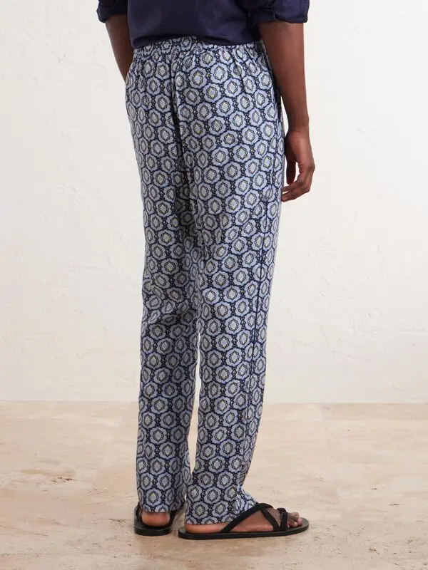 Orlebar Brown Alfred Straight-leg Printed Lyocell-satin Trousers - Blue