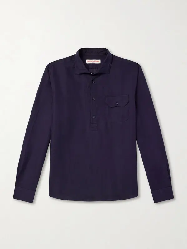 Orlebar Brown Cesare Linen And Cotton-blend Shirt - Blue