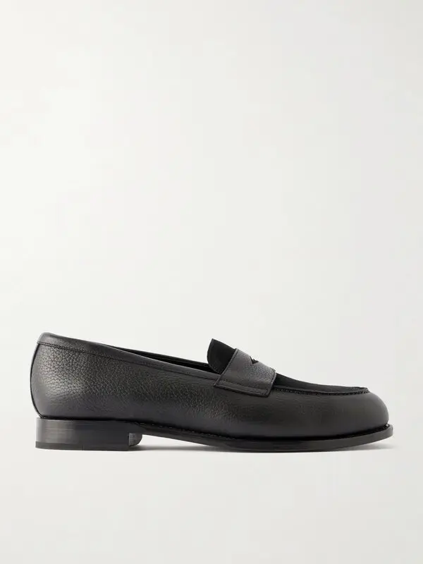 MORJAS The Penny Loafer Leather Flats - Black