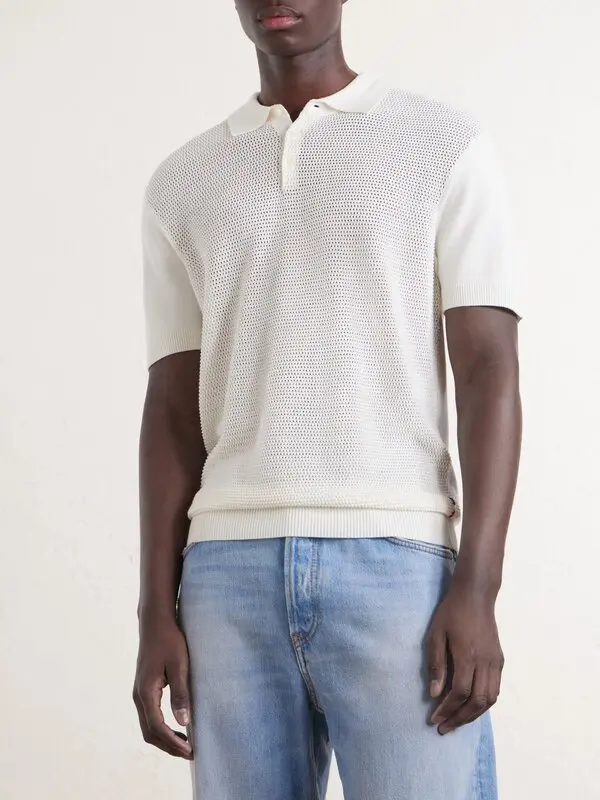 Orlebar Brown Burnham Tie Stitch Ii Silk And Cotton-blend Polo Shirt