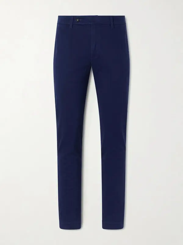 Massimo Alba Winch Straight-leg Cotton-blend Twill Trousers - Blue