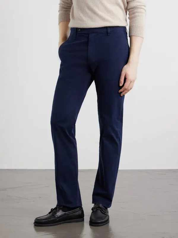 Massimo Alba Winch Straight-leg Cotton-blend Twill Trousers