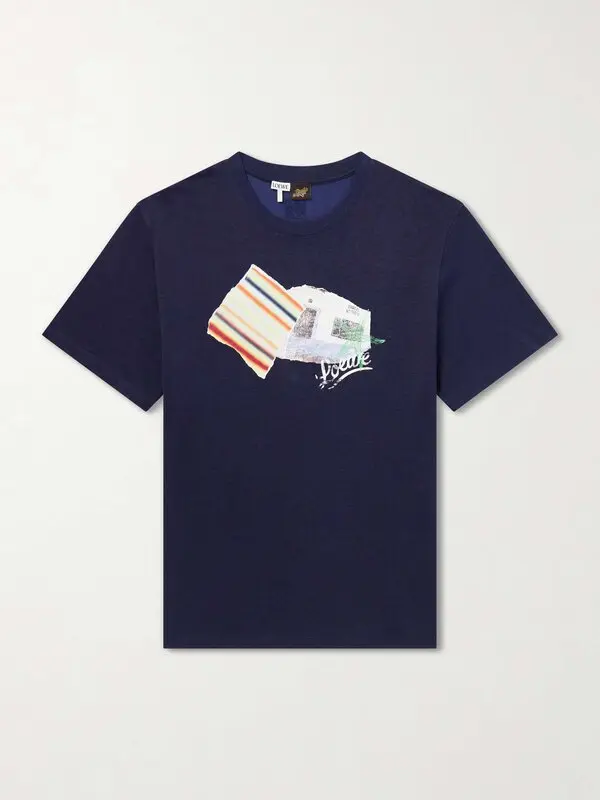 Loewe Paula's Ibiza Patch-appliqué Cotton-blend Jersey T-shirt - Navy