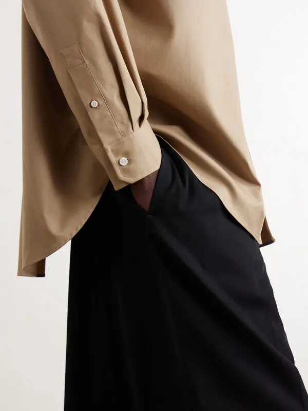 Loewe Anagram-embroidered Cotton Shirt - Neutrals