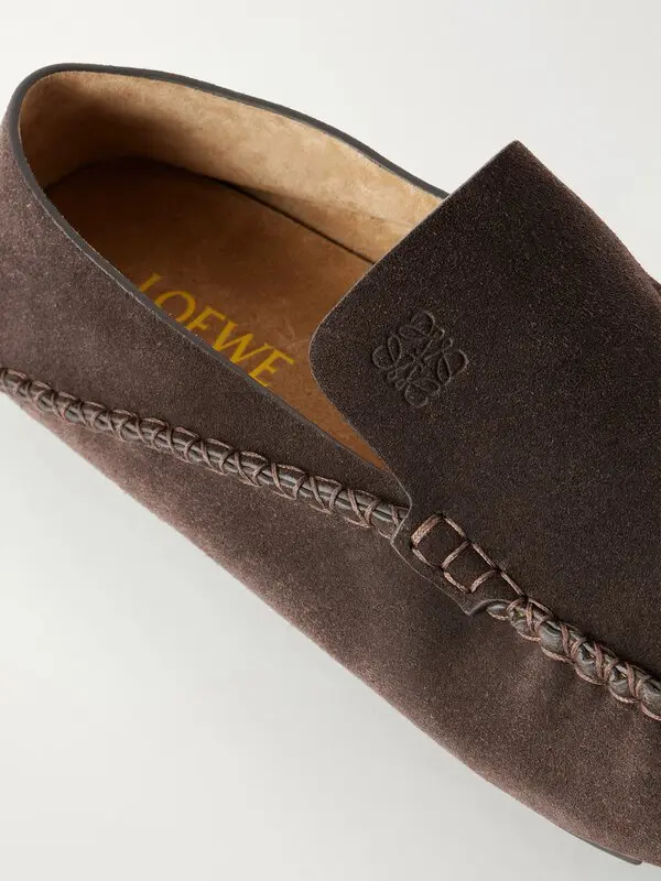 Loewe Rambla Suede Driving Loafers