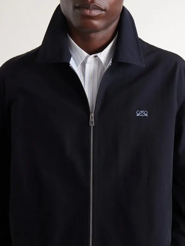 Loewe Logo Embroidered Cotton-blend Zip-up Jacket