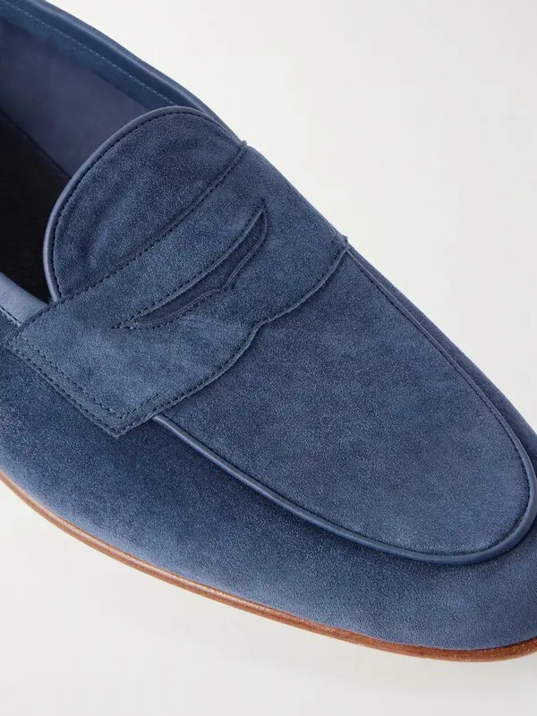 EDWARD GREEN Polperro Suede Penny Loafers