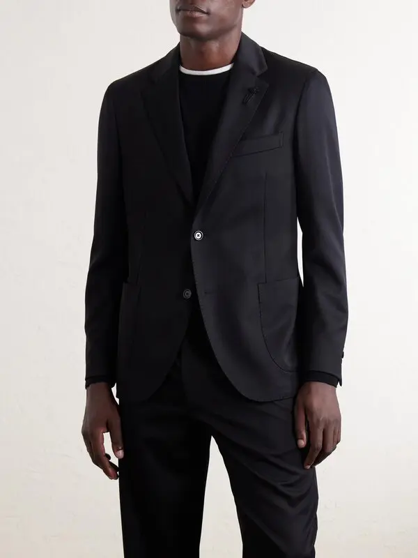 LARDINI Wool Gabardine Suit Jacket