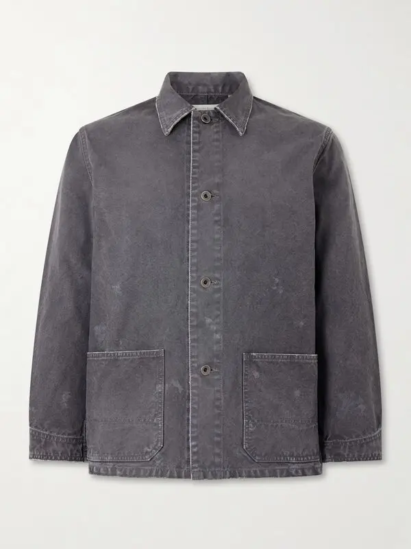 FULLCOUNT Distressed Denim Chore Jacket - Gray