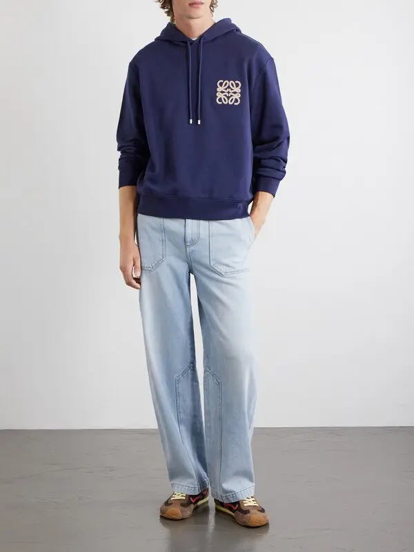 Loewe Cotton-jersey Hoodie - Blue