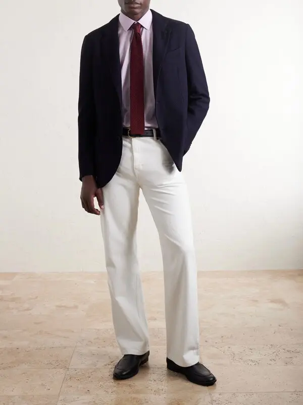 LARDINI Honeycomb-knit Wool Blazer