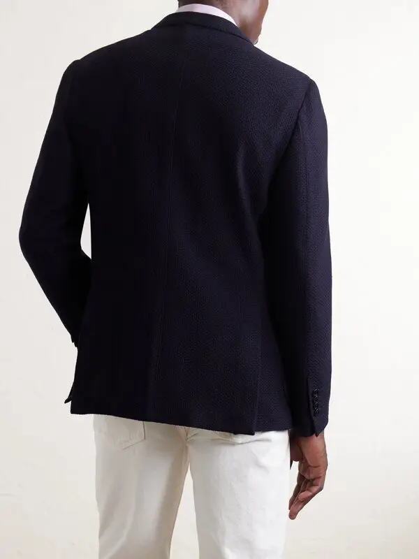 LARDINI Honeycomb-knit Wool Blazer