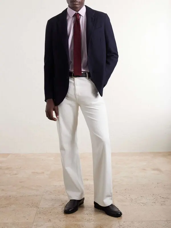 LARDINI Honeycomb-knit Wool Blazer