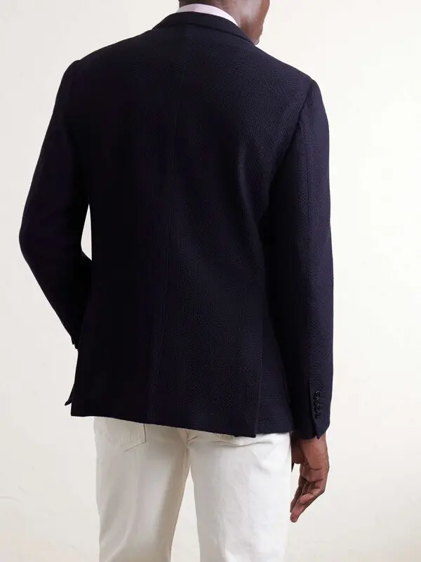 LARDINI Honeycomb-knit Wool Blazer