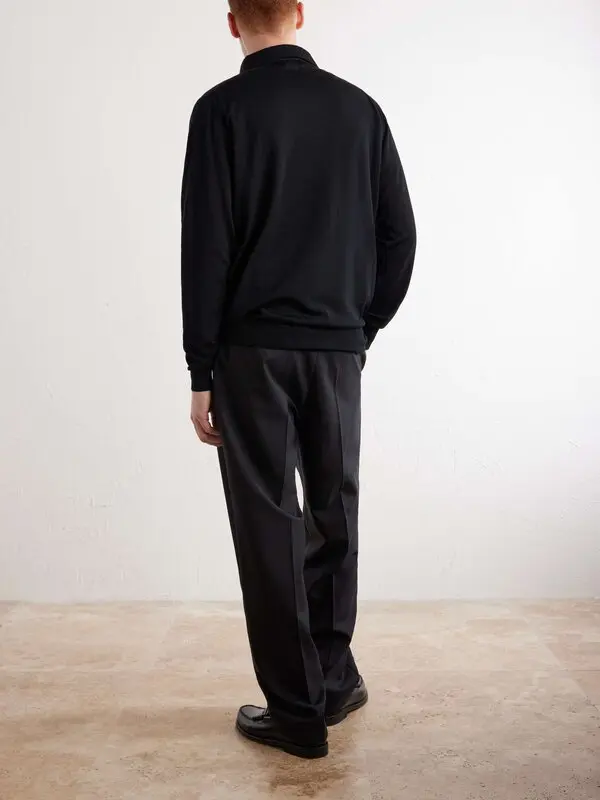LARDINI Virgin Wool Polo Sweater