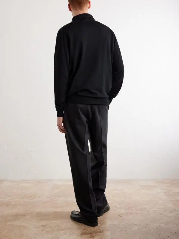 LARDINI Virgin Wool Polo Sweater