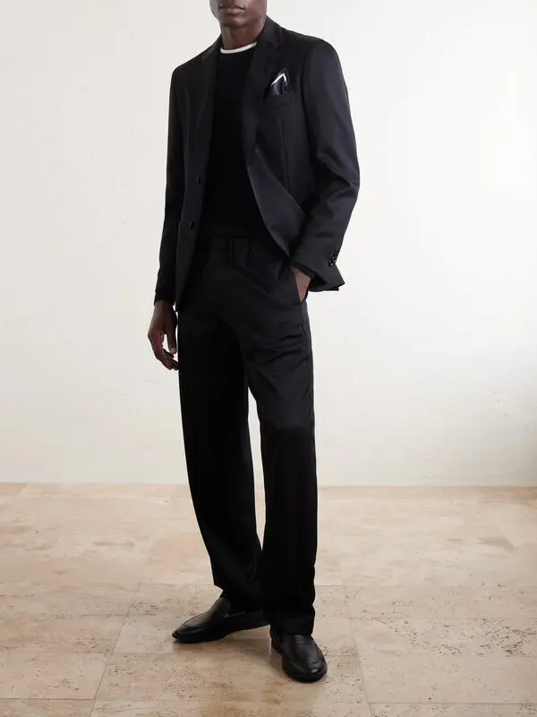 LARDINI Mid-rise Straight-leg Wool-twill Suit Trousers