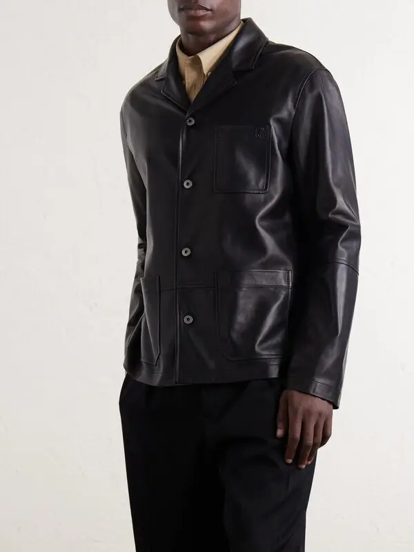 Loewe Nappa Leather Workwear Jacket - Black