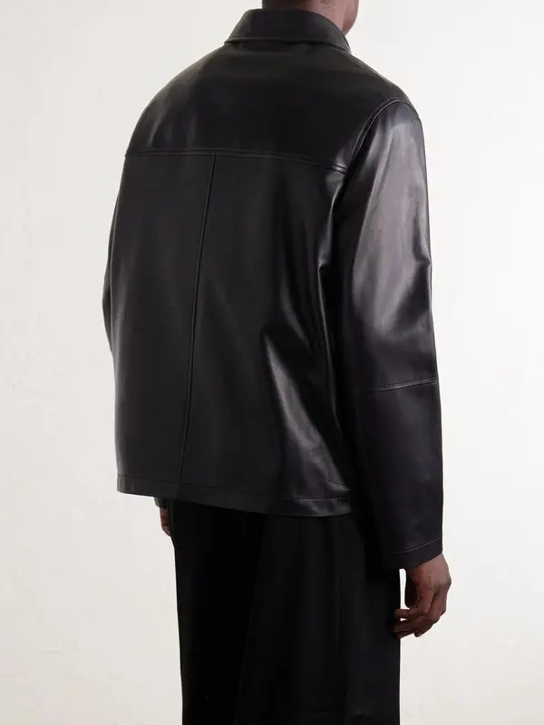 Loewe Nappa Leather Workwear Jacket - Black