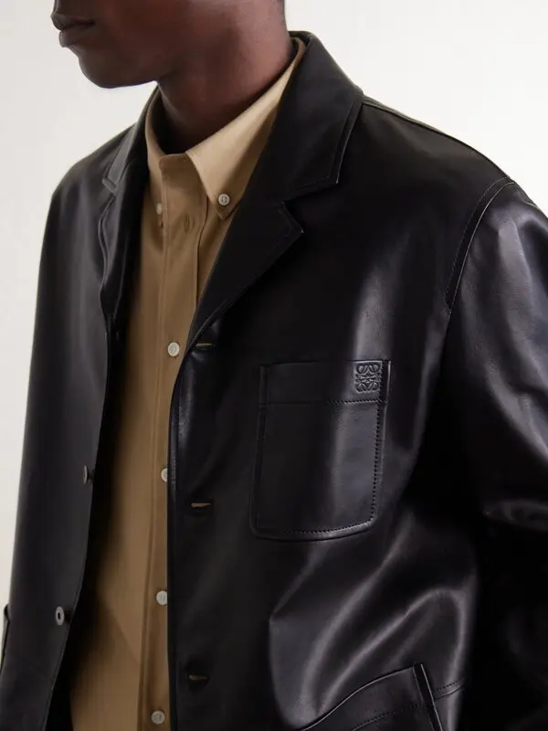 Loewe Nappa Leather Workwear Jacket - Black
