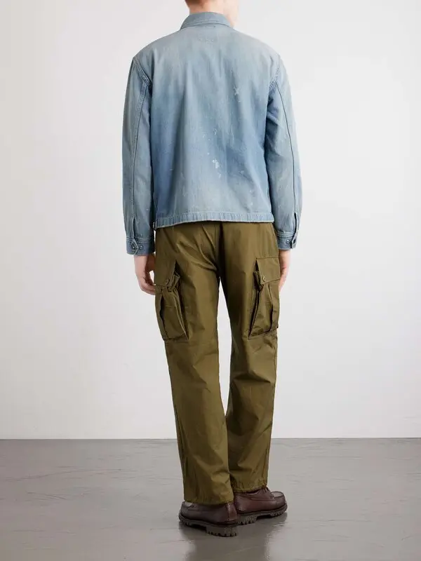 FULLCOUNT Distressed Denim Zip-up Jacket