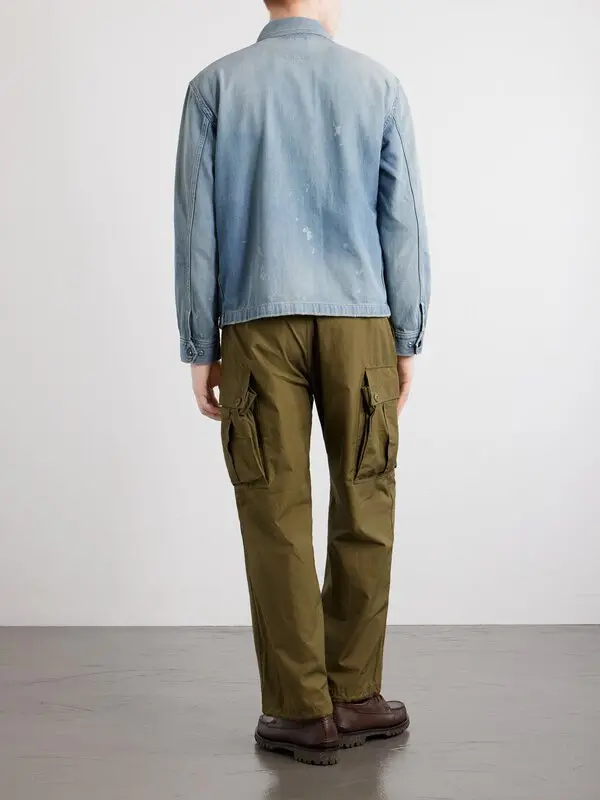 FULLCOUNT Distressed Denim Zip-up Jacket