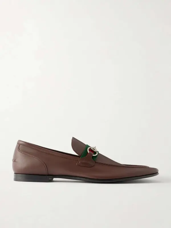 Gucci Horsebit-embellished Leather Loafers - Brown