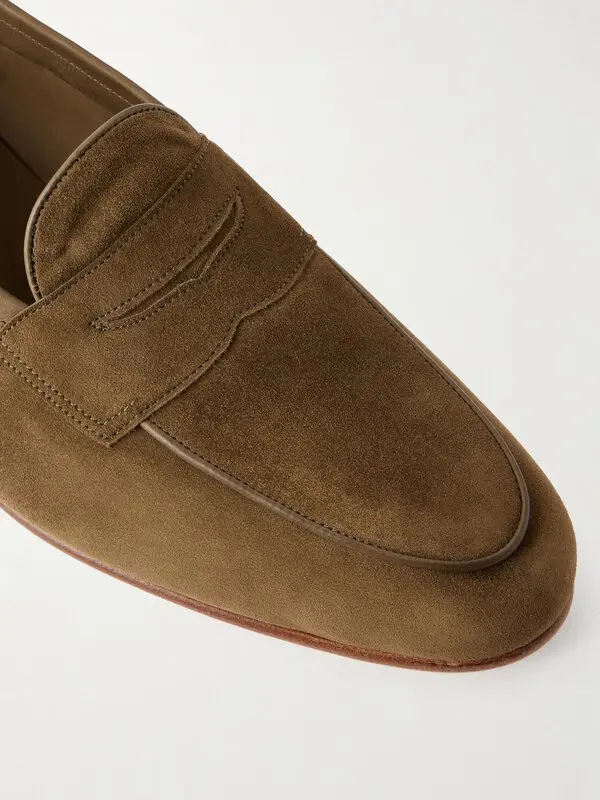 EDWARD GREEN Polperro Suede Penny Loafers