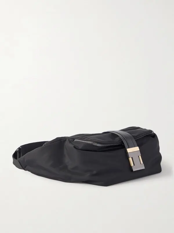 CHRISTIAN LOUBOUTIN Nox Leather-trimmed Nylon Belt Bag - Black