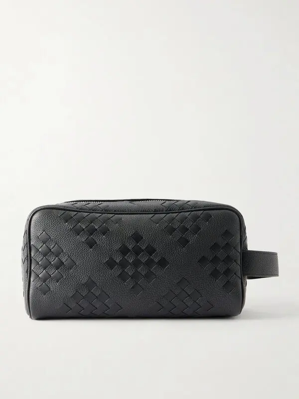 Bottega Veneta Intrecciato Leather Pouch - Black