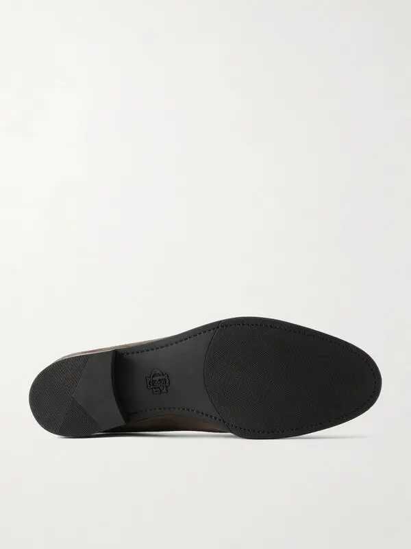 EDWARD GREEN Pimlico Suede Penny Loafers - Brown