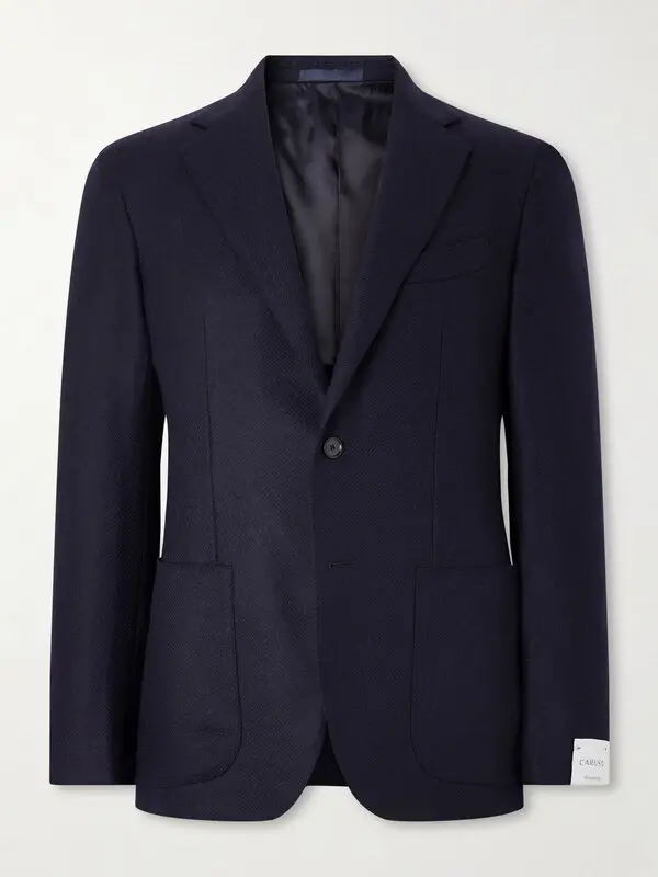 Caruso Aida Wool And Cashmere-blend Twill Blazer - Blue